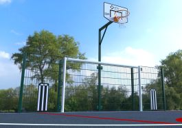 School Football Goal With Basketball